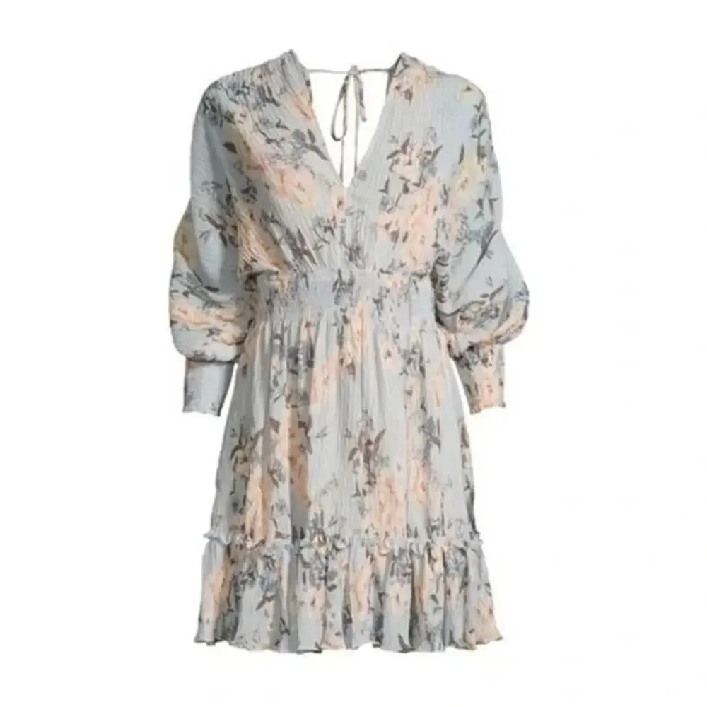 REVOLVE | Dresses | Revolve Lovestitch Blue Boho Blue Floral Open Back ...